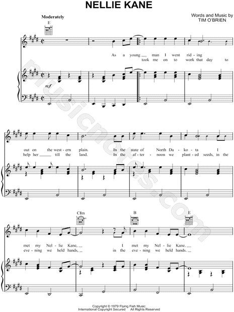 Phish "Nellie Kane" Sheet Music in E Major (transposable) - Download ...