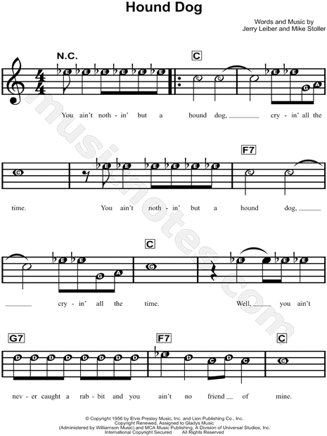 Elvis Presley Hound Dog Lyrics