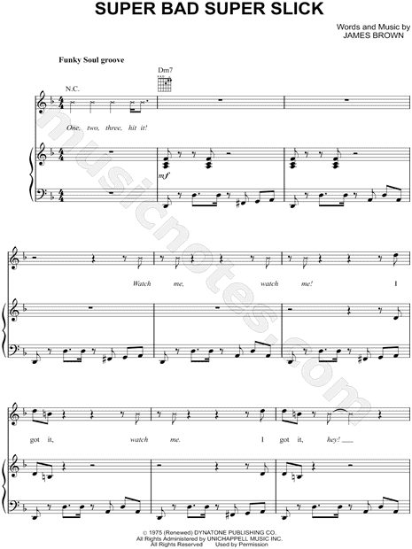 James Brown "Super Bad" Sheet Music in D Minor - Download & Print - SKU ...