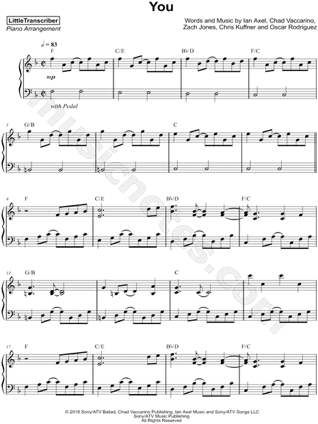 LittleTranscriber "You" Sheet Music (Piano Solo) in F Major - Download ...