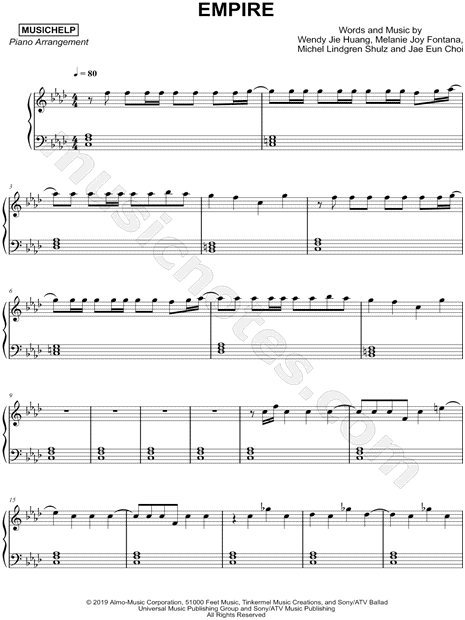 MUSICHELP "EMPIRE" Sheet Music (Piano Solo) in F Minor - Download ...