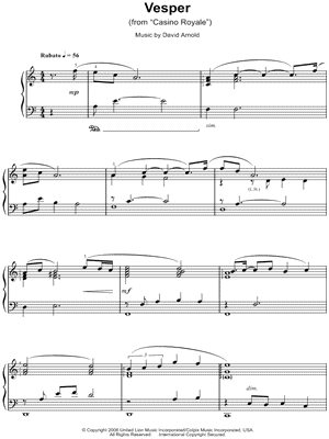 "VESPER" Sheet Music - 2 Arrangements Available Instantly - Musicnotes