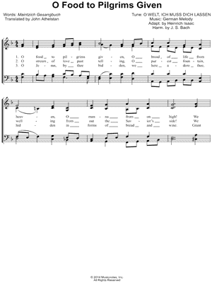 "O Food to Pilgrims Given" Sheet Music - 1 Arrangement Available ...