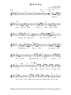 "Rest in You" Sheet Music - 3 Arrangements Available Instantly - Musicnotes