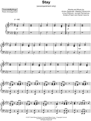 "Stay" Sheet Music - 12 Arrangements Available Instantly - Musicnotes