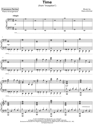 Inception (Time) Sheet Music to download and print