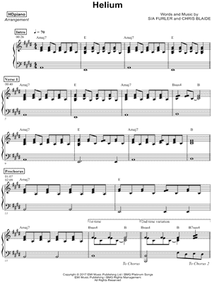 "Helium" Sheet Music - 8 Arrangements Available Instantly - Musicnotes