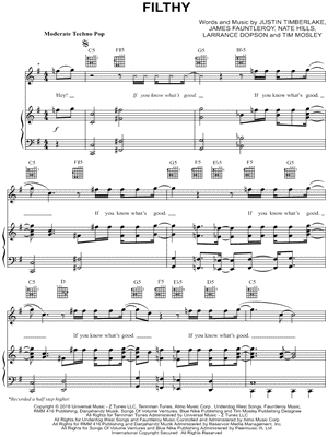 "Filthy" Sheet Music - 1 Arrangement Available Instantly - Musicnotes