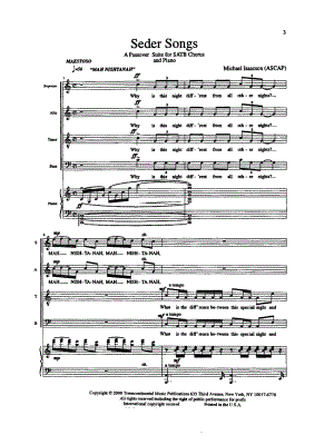 "Seder Songs" Sheet Music - 1 Arrangement Available Instantly - Musicnotes