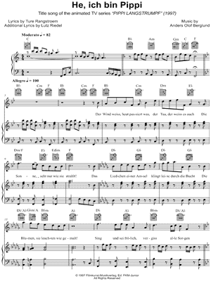 Pippi Longstocking [1997] World Sheet Music Downloads at Musicnotes.com
