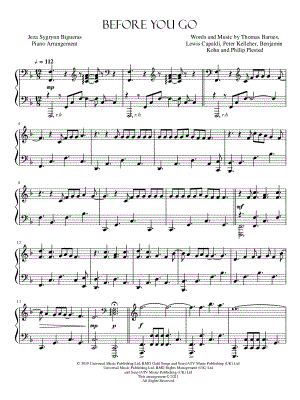 "Before You Go" Sheet Music - 52 Arrangements Available Instantly ...