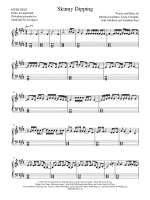 "Skinny Dipping" Sheet Music - 4 Arrangements Available Instantly ...