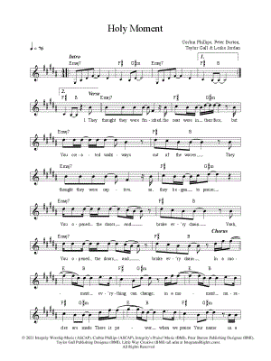 "Holy Moment" Sheet Music - 3 Arrangements Available Instantly - Musicnotes
