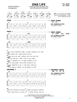 "One Life" Sheet Music - 6 Arrangements Available Instantly - Musicnotes