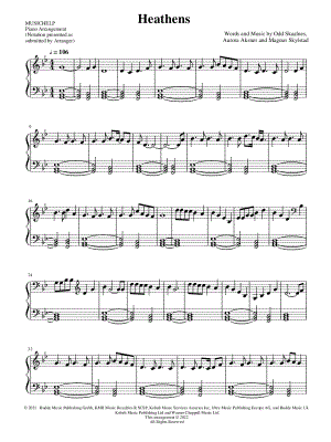 "Heathens" Sheet Music - 1 Arrangement Available Instantly - Musicnotes