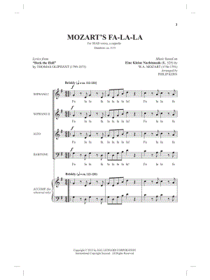 "Mozart's Fa-La-La" Sheet Music - 2 Arrangements Available Instantly ...