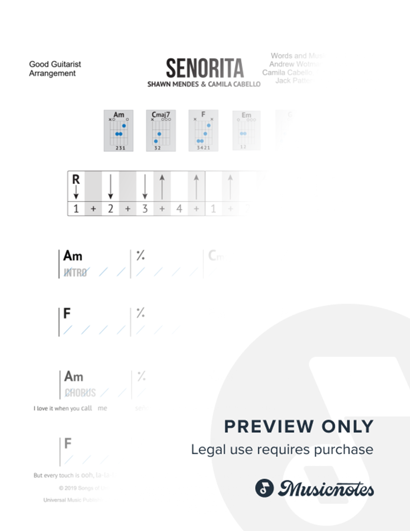 Good Guitarist "Señorita [easy]" Guitar Tab in A Minor - Download ...