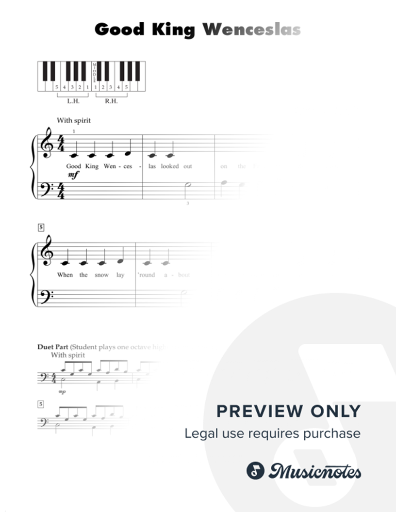 Traditional "Good King Wenceslas" Sheet Music (Easy Piano) in C Major ...