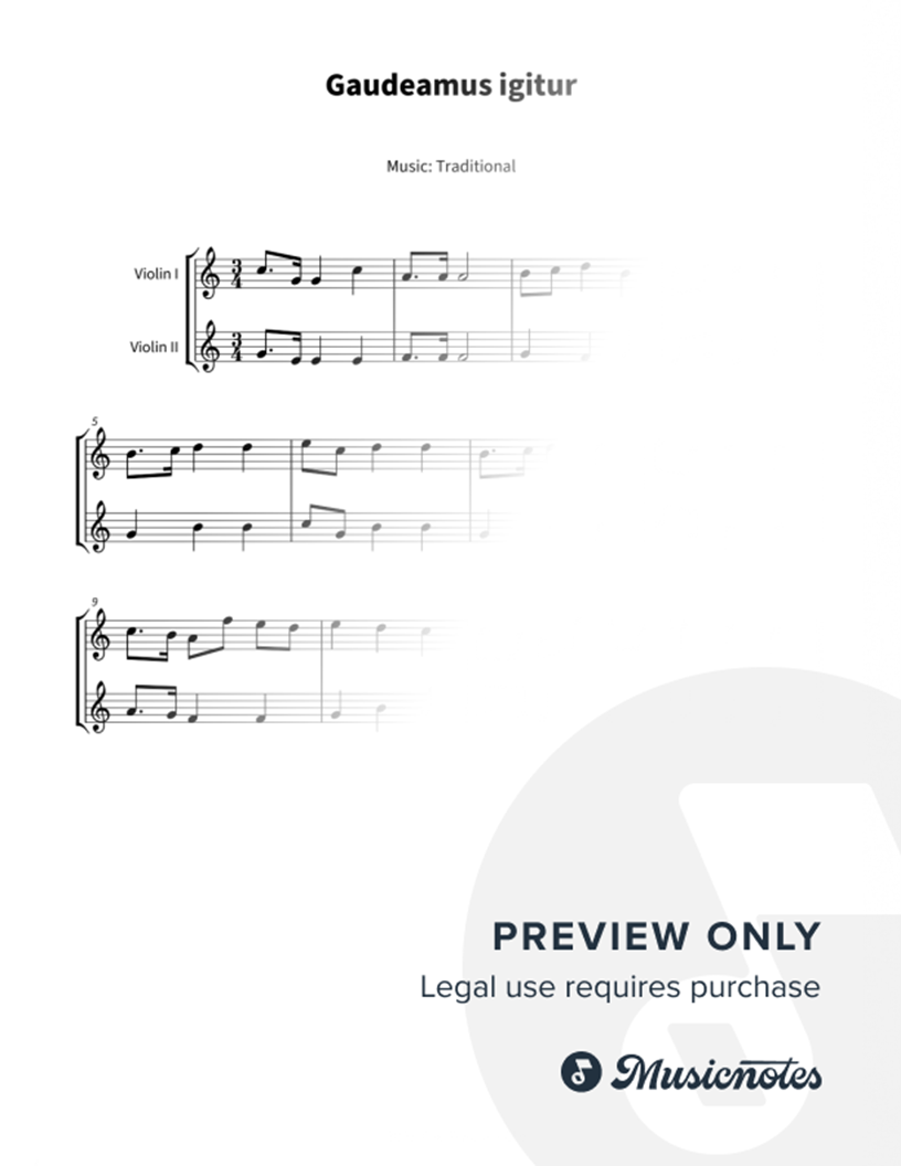 The Twiolins "Gaudeamus Igitur - Violin Duet" Sheet Music in C Major ...